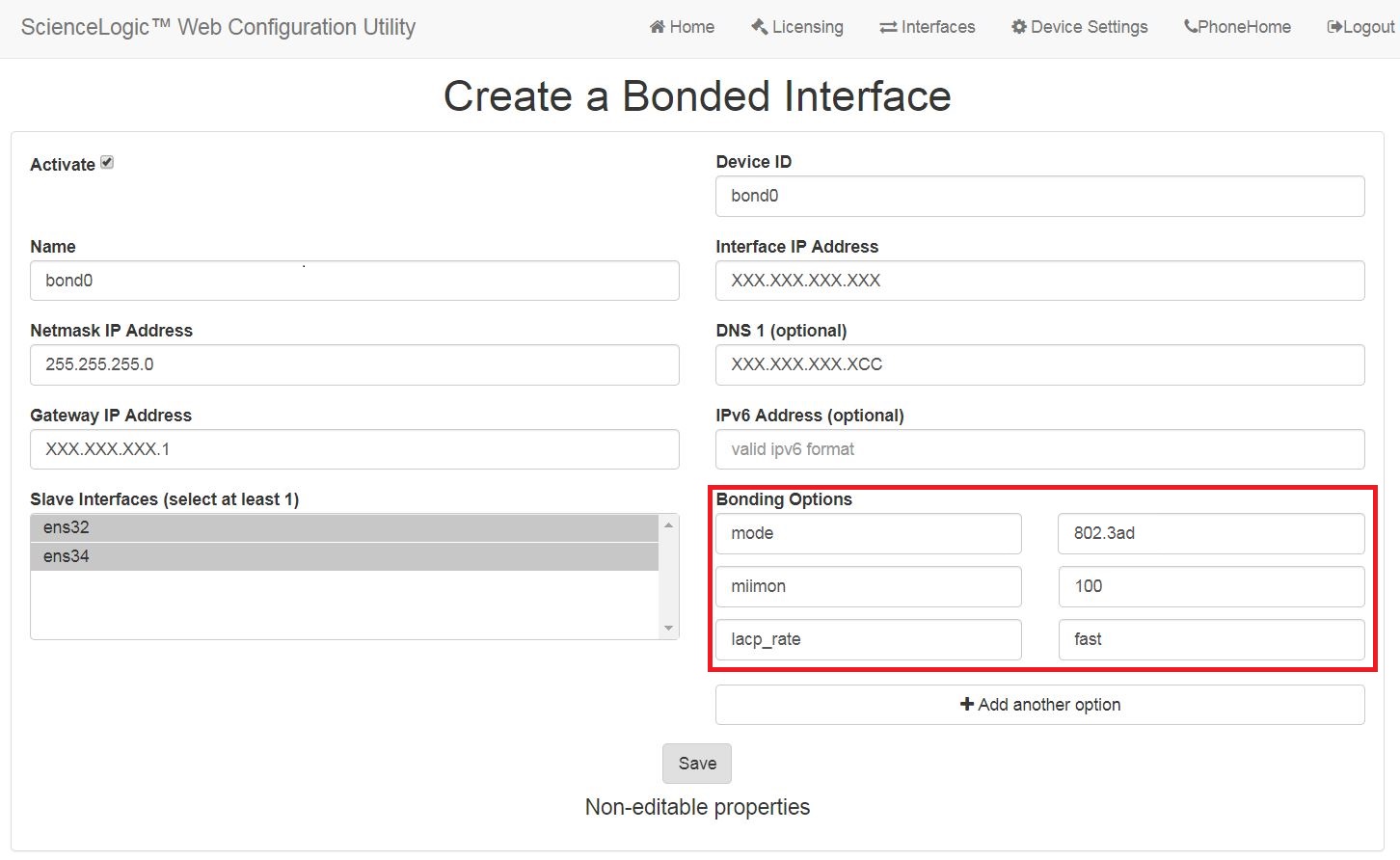Configuring a Bonded Interface with LACP