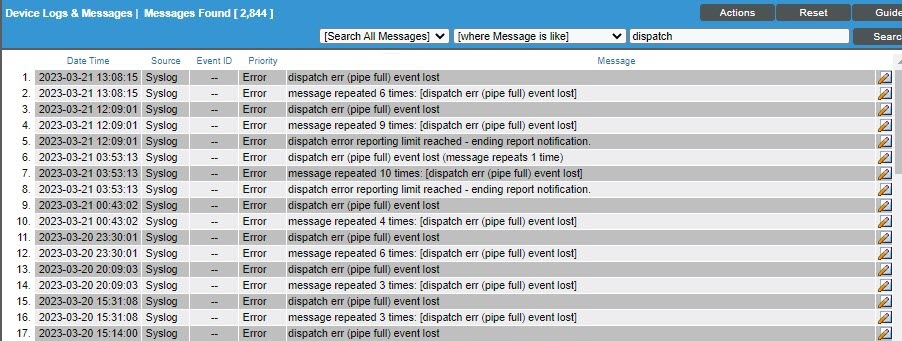 Should I be concerned about "dispatch err (pipe full) event lost ...