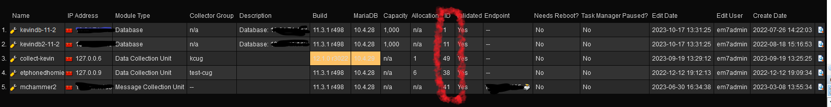 How to retrieve a list of devices allocated to a specific collector