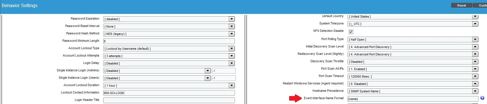 Customizing Interface Names in Event Messages