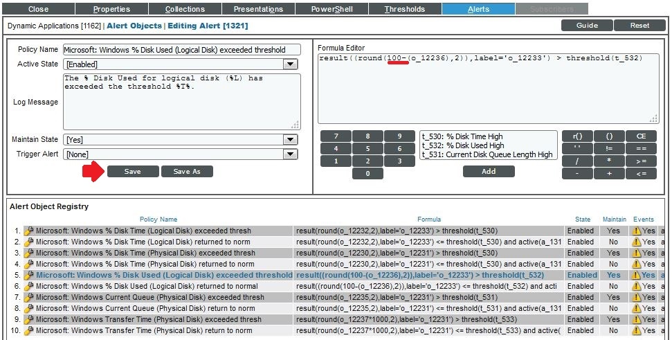 False Positive Alerts on Microsoft: Windows Percentage Disk Used in 8. ...